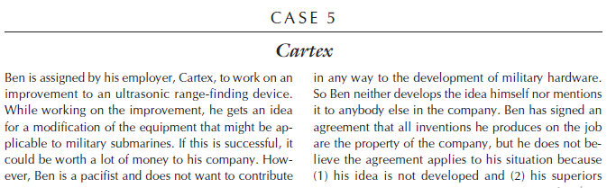 Solved CASE 5 Cartex Ben is assigned by his employer, | Chegg.com
