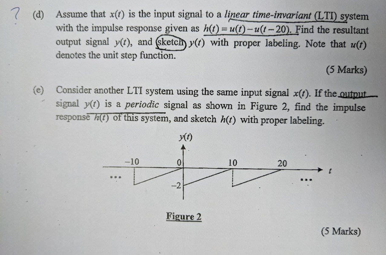 Solved 1 Consider A Finite Duration Continuous Time Signal