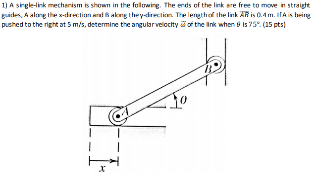 Solved 1) A single-link mechanism is shown in the following. | Chegg.com