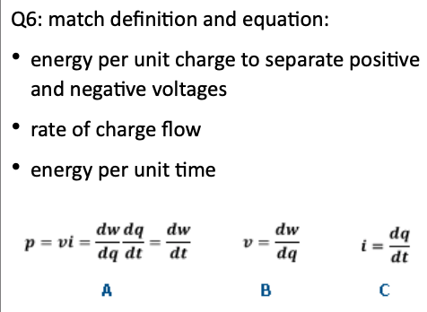 Solved Q6: match definition and equation: energy per unit | Chegg.com