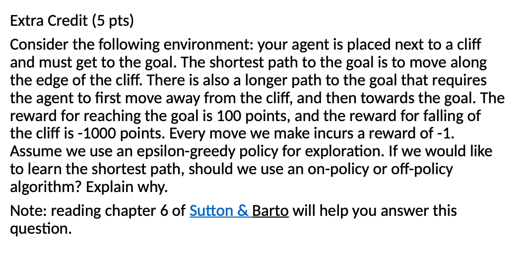 Solved Extra Credit (5 pts) Consider the following | Chegg.com