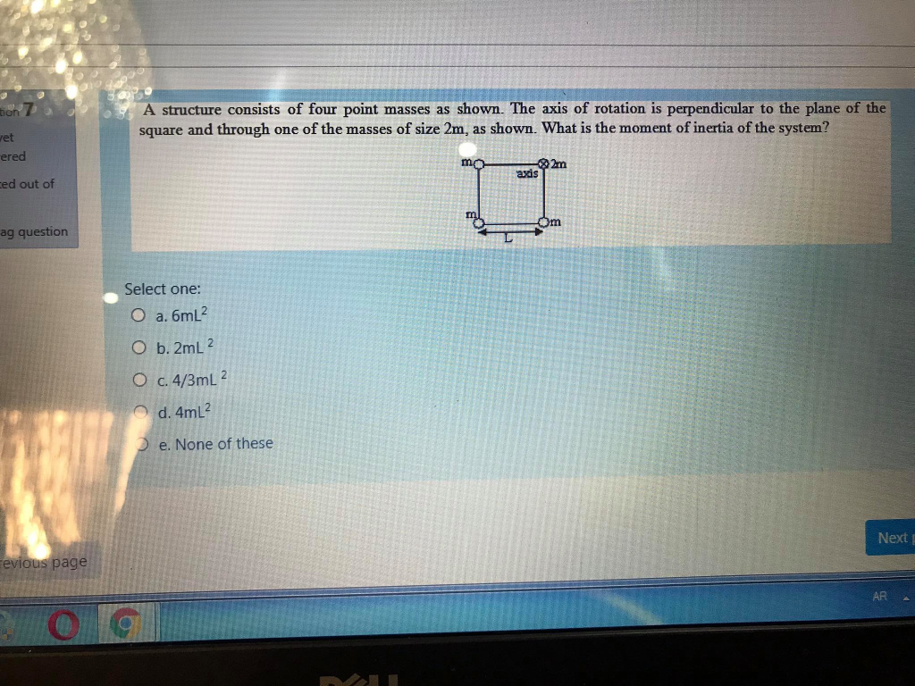 Solved tion A structure consists of four point masses as | Chegg.com