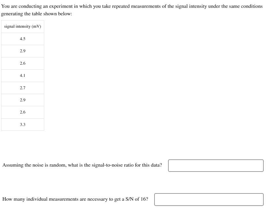 Solved You are conducting an experiment in which you take | Chegg.com