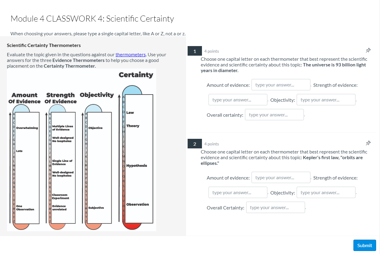 Solved Module 4 CLASSWORK 4: Scientific Certainty When | Chegg.com