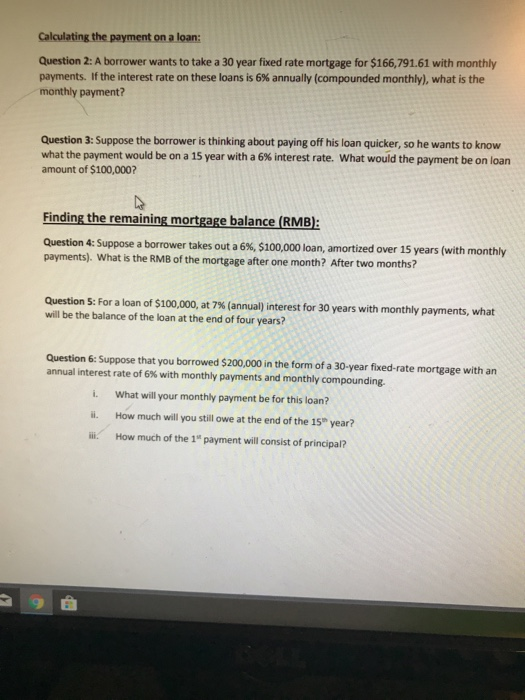 Solved Calculating the payment on a loan: Question 2: A | Chegg.com