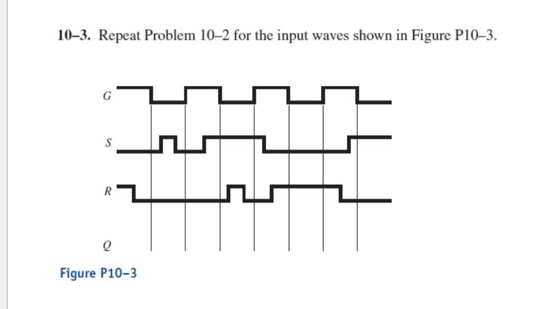 Solved 10-2. Sketch the Q output waveform for a gated S−R | Chegg.com
