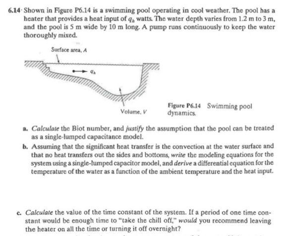 Solved 6.14 Shown in Figure P6.14 is a swimming pool | Chegg.com