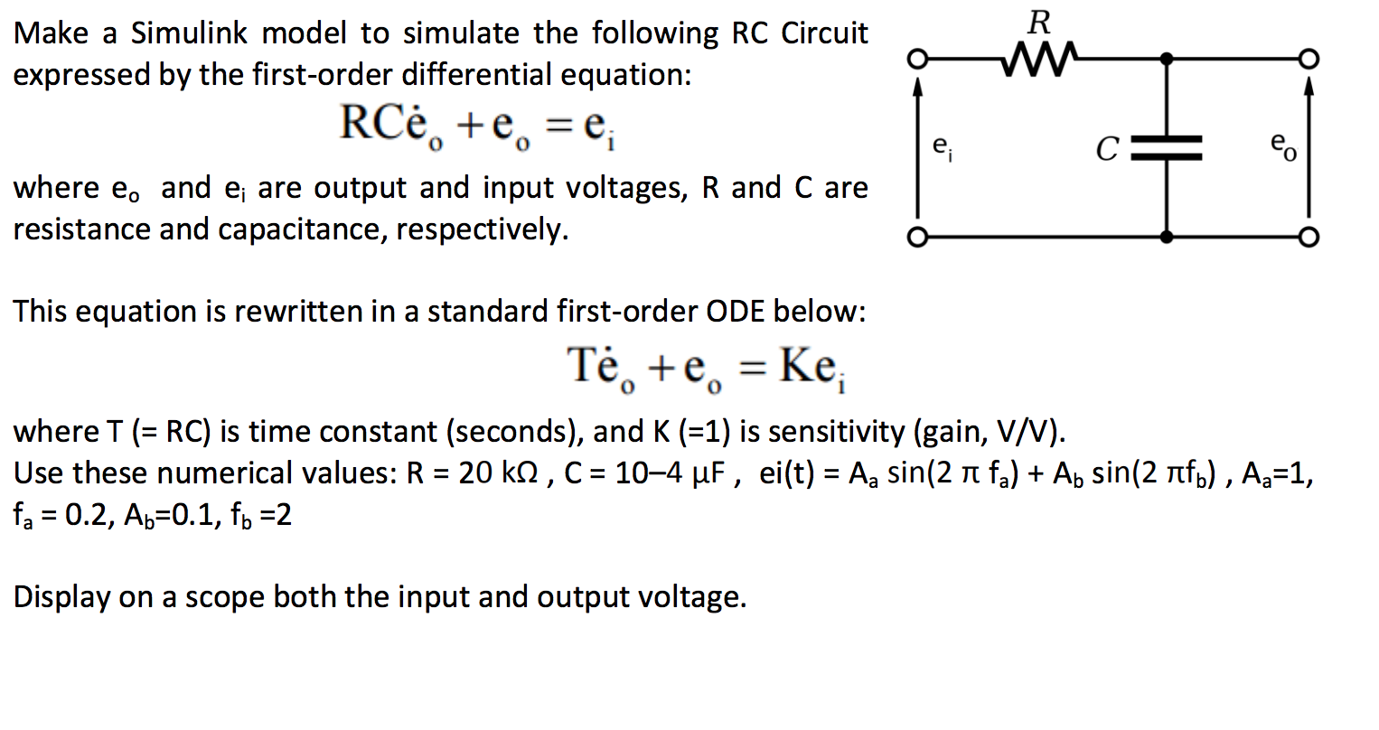 Solved R W Make a Simulink model to simulate the following | Chegg.com