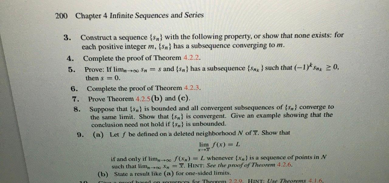 Solved 200 Chapter 4 Infinite Sequences and Series 3. | Chegg.com