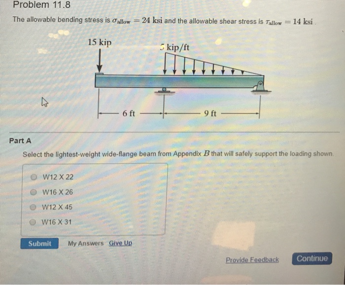 Solved The allowable bending stress is sigma_allow = 24 ksi | Chegg.com
