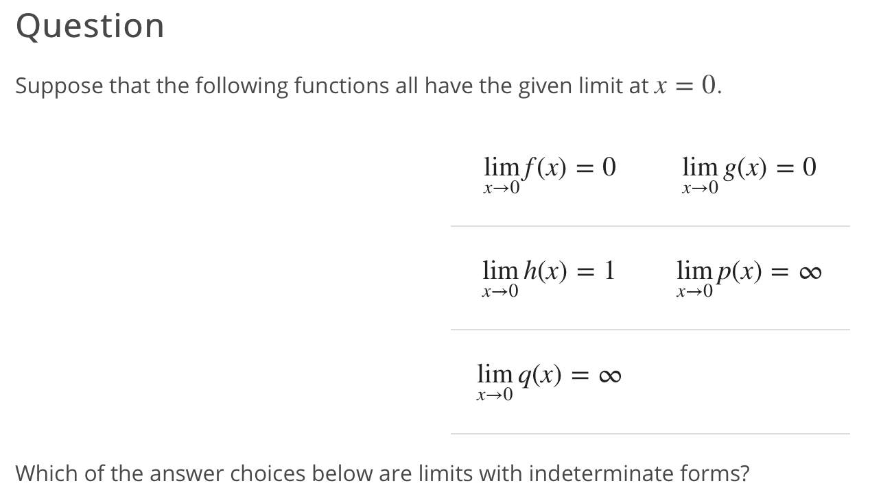 Solved Question Suppose that the following functions all | Chegg.com