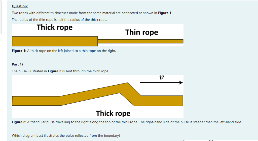Solved Question: Two ropes with different thicknesses made | Chegg.com