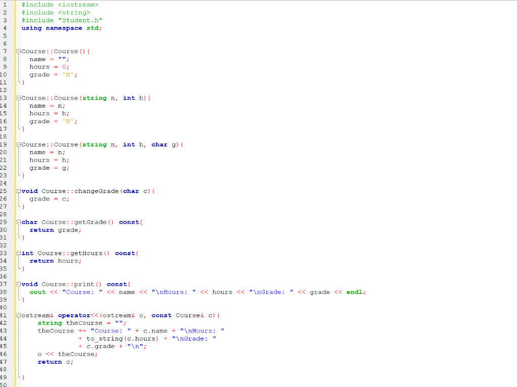 Solved Implement a driver that tests the Course and Student | Chegg.com