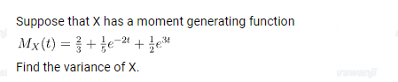 Solved Suppose that X has a moment generating function | Chegg.com