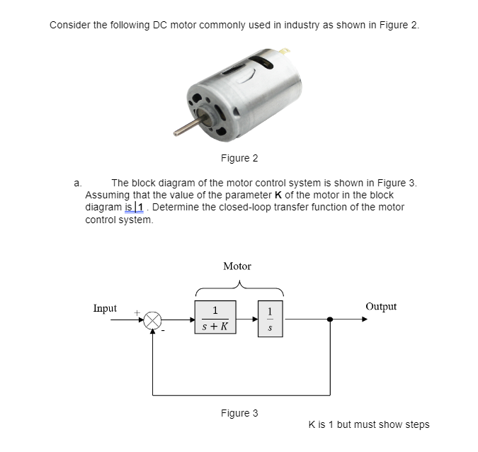 Solved Consider the following DC motor commonly used in | Chegg.com