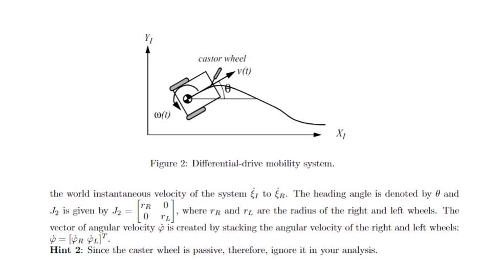 Figure 2: Differential-drive mobility system. the | Chegg.com