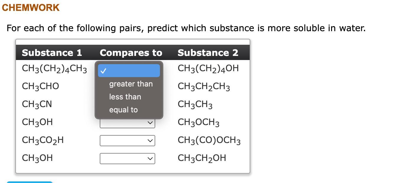 Solved For each of the following pairs, predict which | Chegg.com