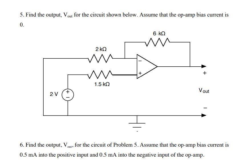 Solved A) Find the output, Vout for the circuit shown below. | Chegg.com