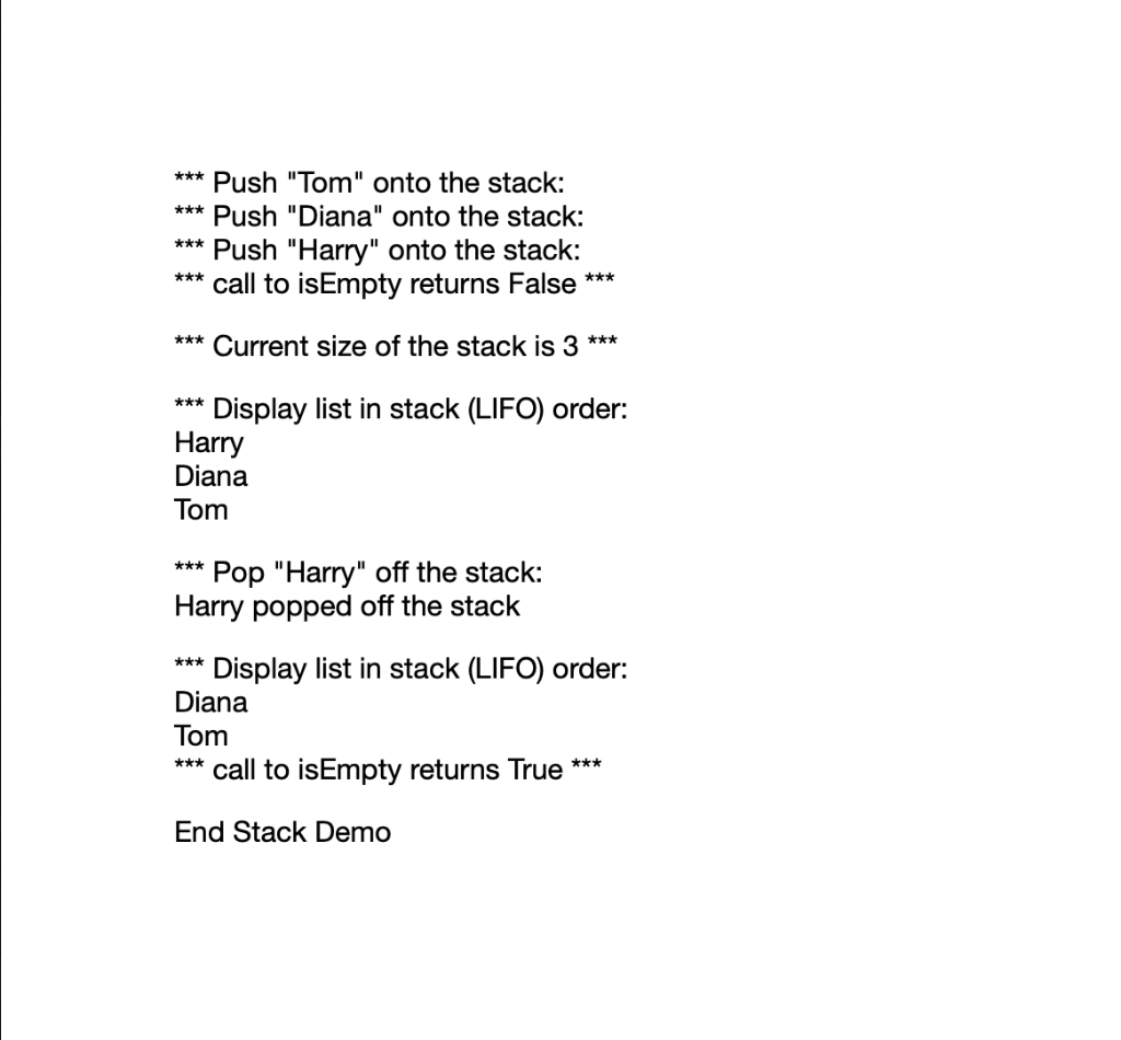 Solved Create a new project called MyStack. Step 1: Using | Chegg.com