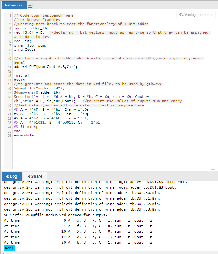 Solved Submit a report which includes 4-bit subtractor block | Chegg.com