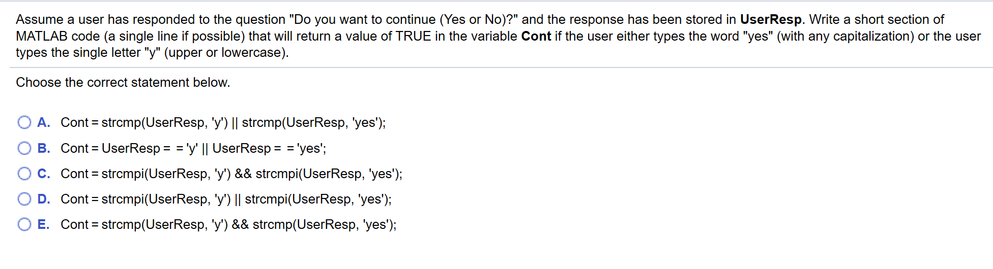 Solved Assume a user has responded to the question "Do you | Chegg.com