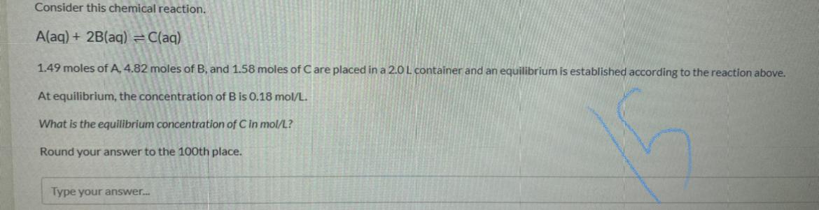 Solved Consider this chemical reaction. A(aq) + 2B(aq) | Chegg.com