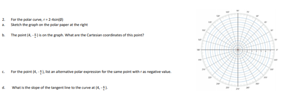 Solved 2. a. For the polar curve, r2-4sin() Sketch the graph | Chegg.com