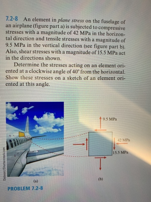 Solved 7.2-8 An element in plane stress on the fuselage of | Chegg.com