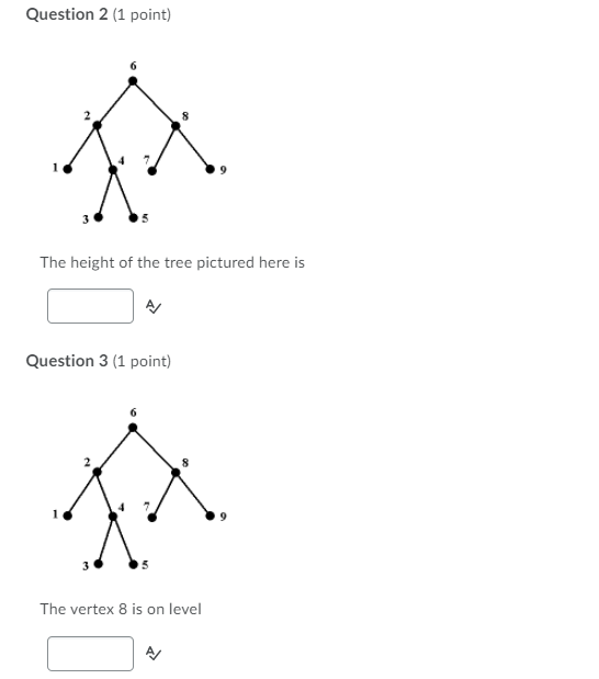 Solved Question 2 (1 point) The height of the tree pictured | Chegg.com