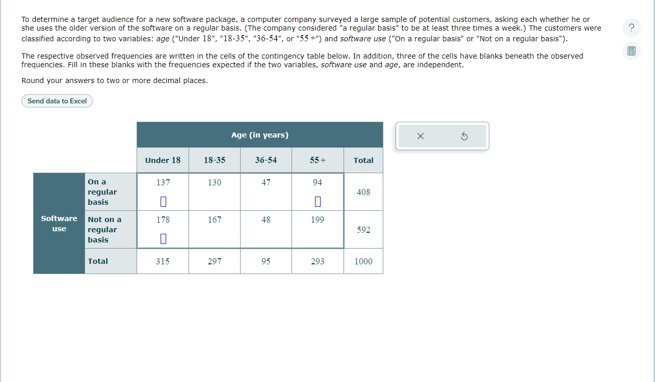Solved To determine a target audience for a new software | Chegg.com