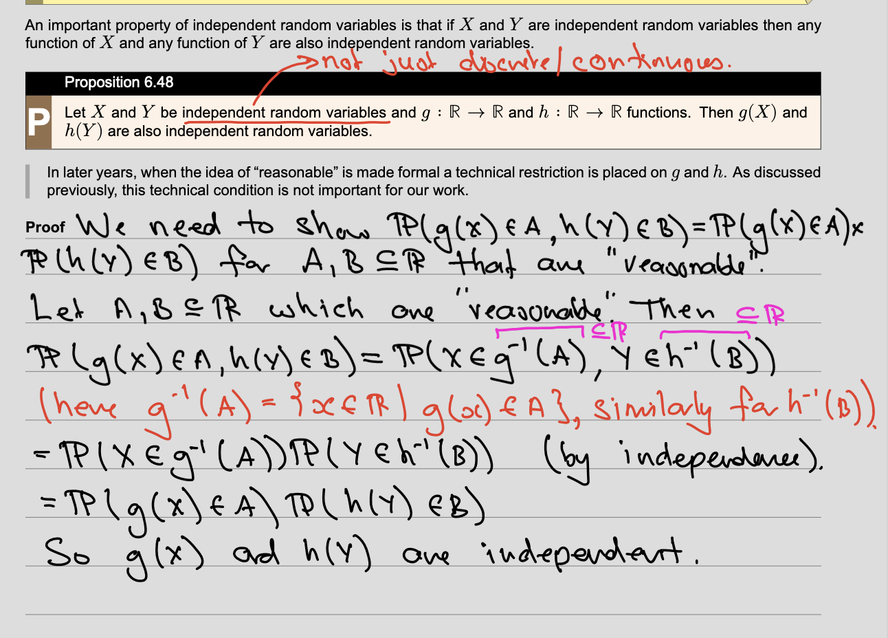Solved An important property of independent random variables | Chegg.com