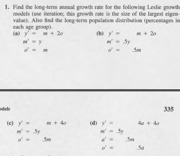 Solved 1. Find the long-term annual growth rate for the | Chegg.com
