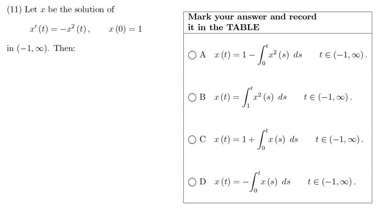 Solved (11) Let x be the solution of Mark your answer and | Chegg.com