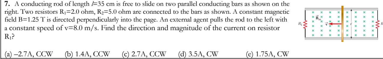 Solved 7. A conducting rod of length l=35 cm is free to | Chegg.com