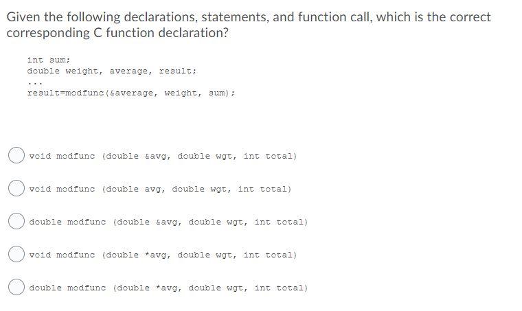 Solved Given The Following Declarations Statements And 4615