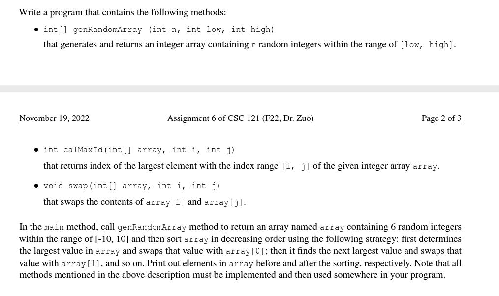 Solved Write a program that contains the following methods: | Chegg.com