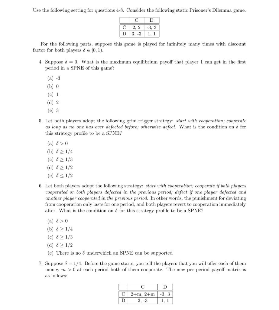 Solved Use The Following Setting For Questions 4 8 Consider