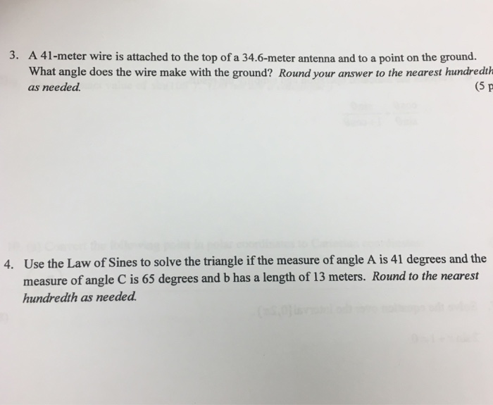 Solved 3. A 41-meter wire is attached to the top of a | Chegg.com