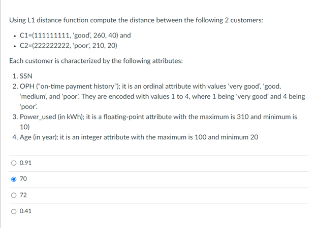 Using L1 distance function compute the distance | Chegg.com