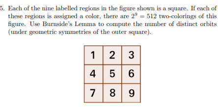Solved 5. Each of the nine labelled regions in the figure | Chegg.com
