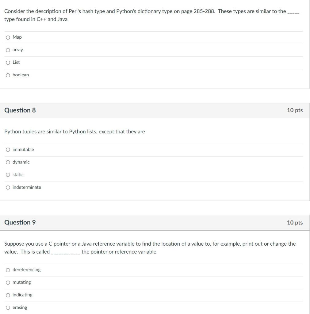 Solved Consider the description of Perl's hash type and | Chegg.com