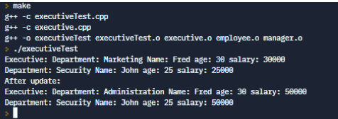 Solved Derive a class Manager from Employee. Add a data | Chegg.com