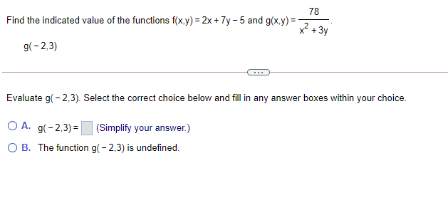 Solved 78 Find the indicated value of the functions f(x,y) = | Chegg.com