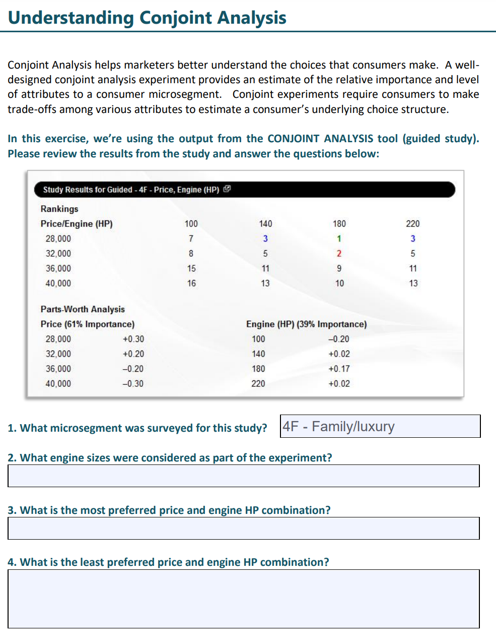 Solved Conjoint Analysis helps marketers better understand | Chegg.com