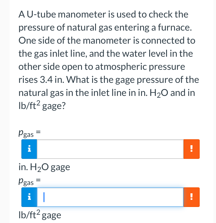 Solved A U-tube manometer is used to check thepressure of | Chegg.com