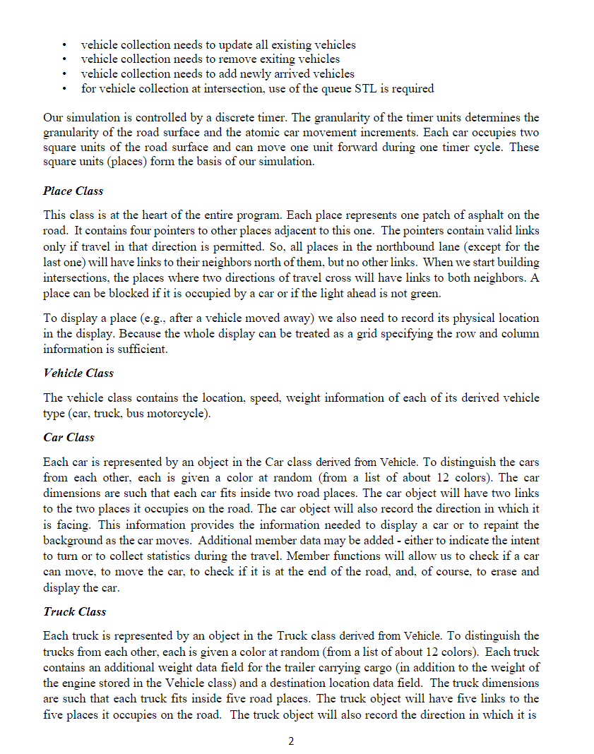 Solved IN C++ PLEASE AND THANK YOU The goal of a traffic | Chegg.com