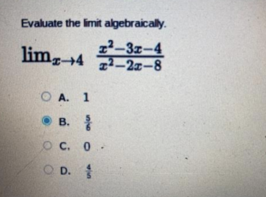 Solved Evaluate the limit algebraically. | Chegg.com