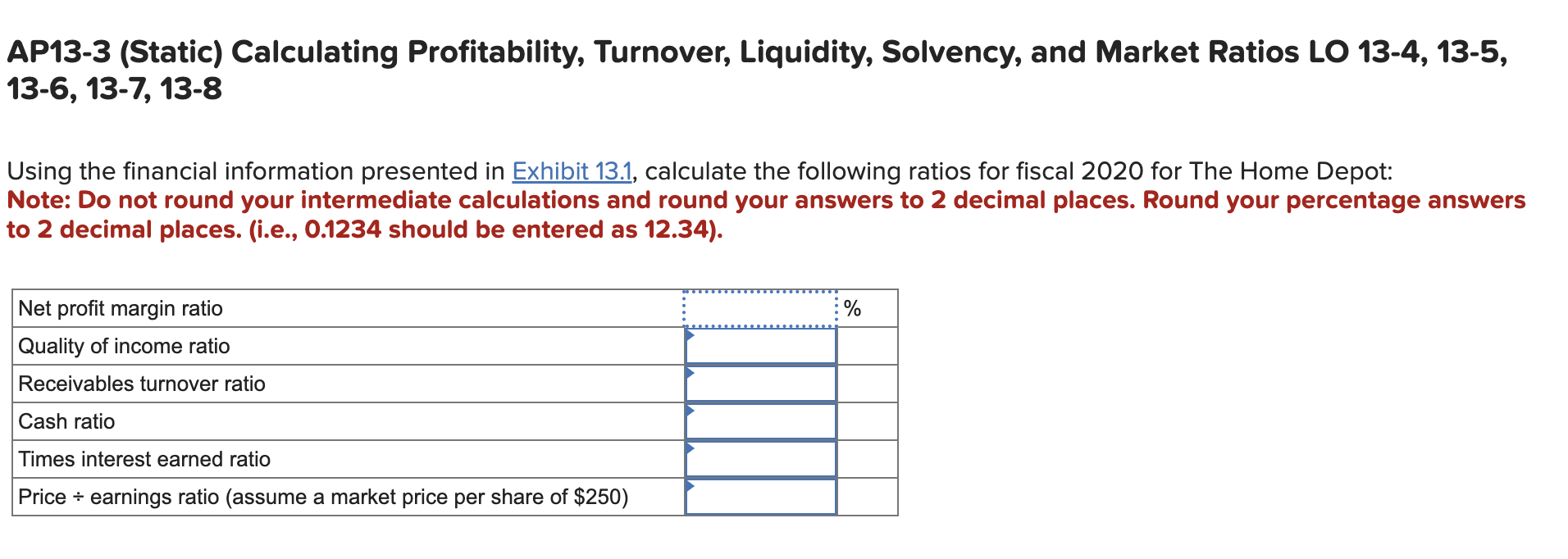 Solved AP13-3 (Static) Calculating Profitability, Turnover, | Chegg.com