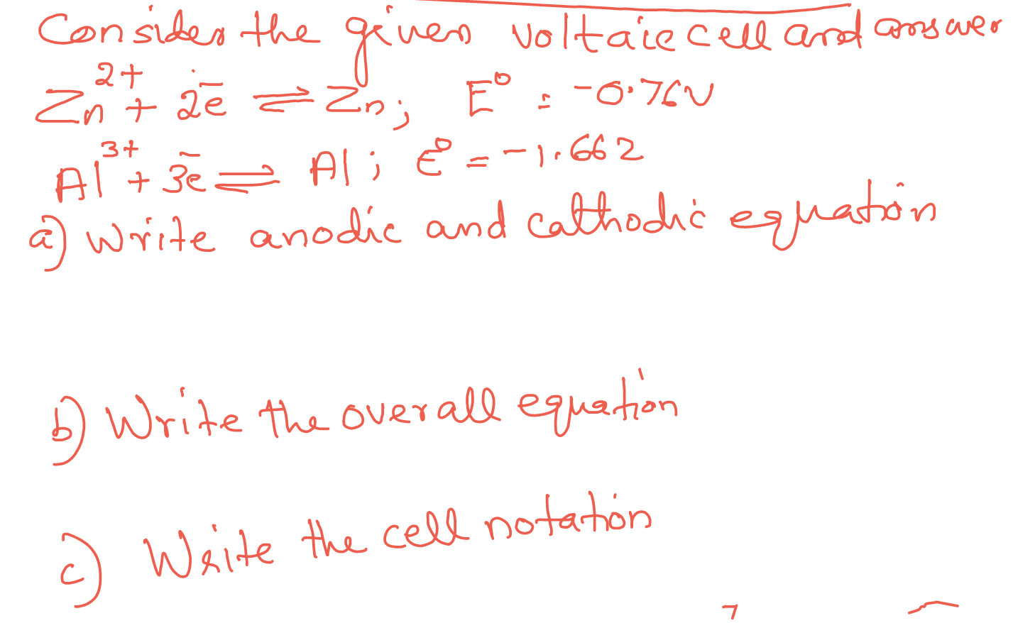 Solved Consider the given voltaic cell and answer. The given | Chegg.com