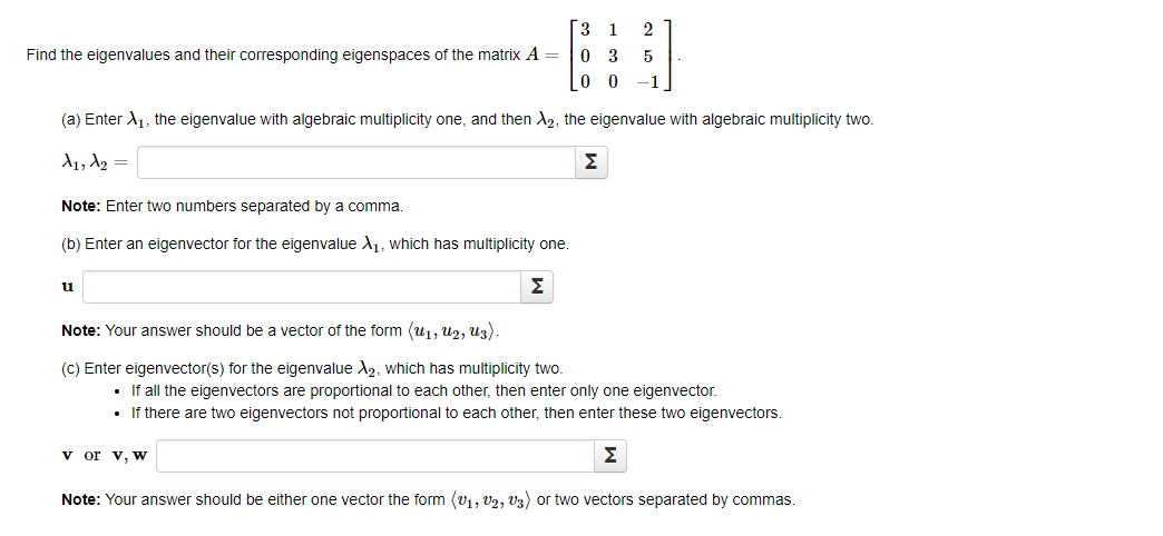 Solved Find the eigenvalues and their corresponding | Chegg.com